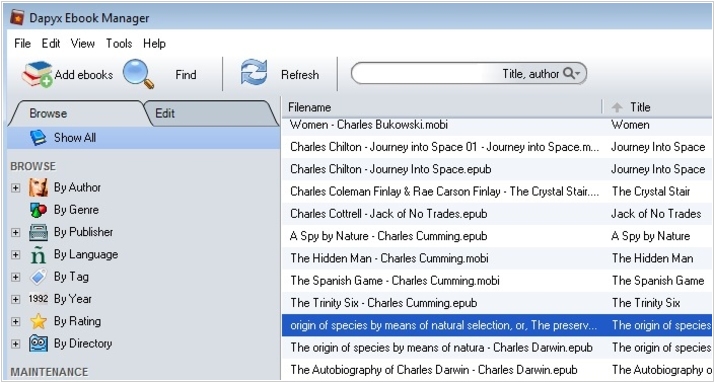 Dapyx Ebook Manager alternatives